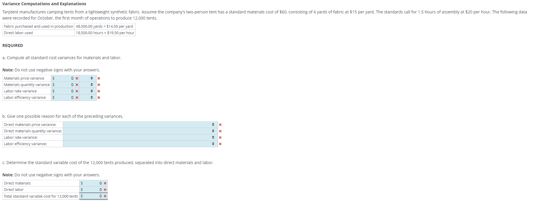 Solved Variance Computations and Explanationswere recorded | Chegg.com