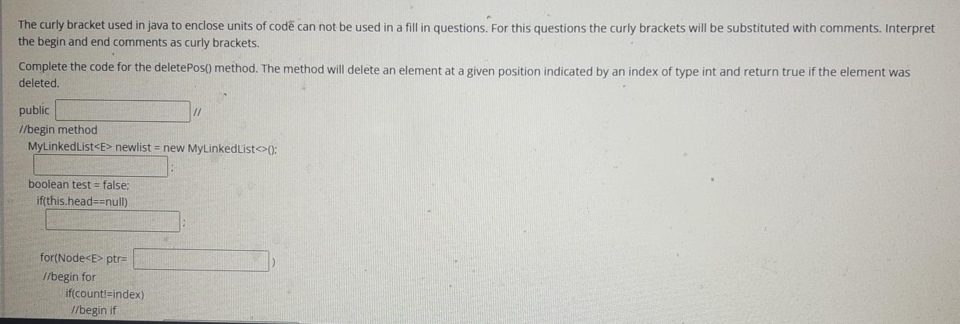 Solved The curly bracket used in java to enclose units of | Chegg.com