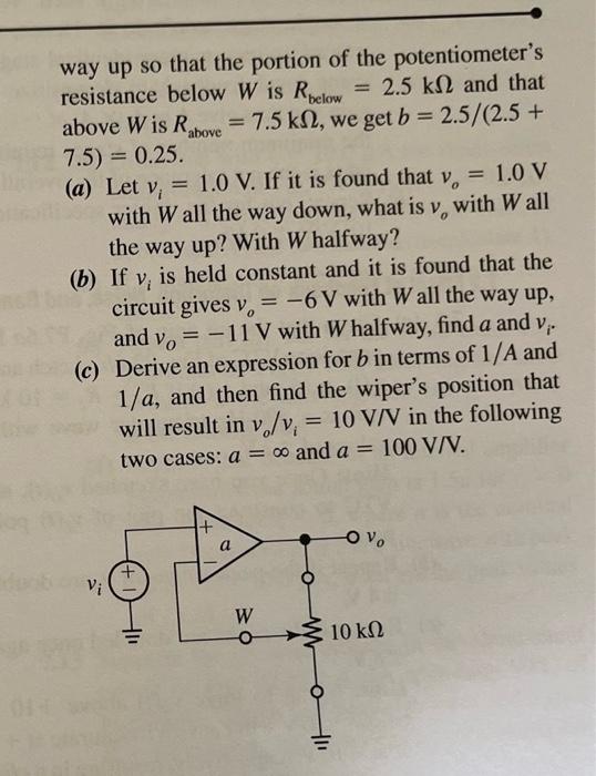 Solved 7 3 By Varying The Position Of The Potentiometers