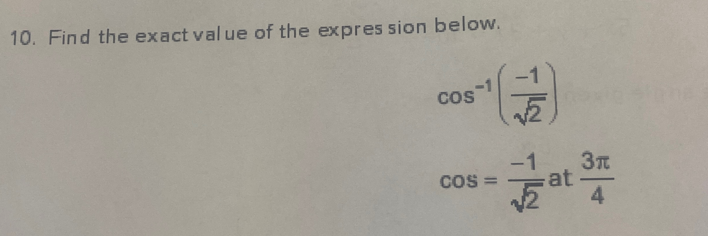 Solved Find the exact value of the expres sion | Chegg.com