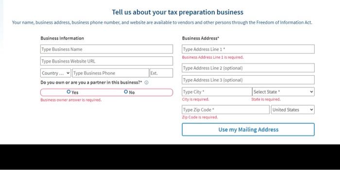 When trying to obtain an IRS Tax Professional PTIN | Chegg.com