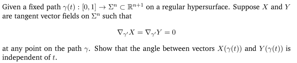 Solved Given a fixed path γ(t):[0,1]→ΣnsubRn+1 ﻿on a regular | Chegg.com