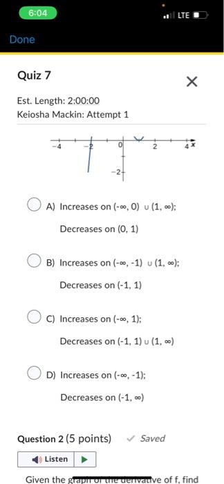 Solved Given the graph of y=f(x), find the intervals where | Chegg.com