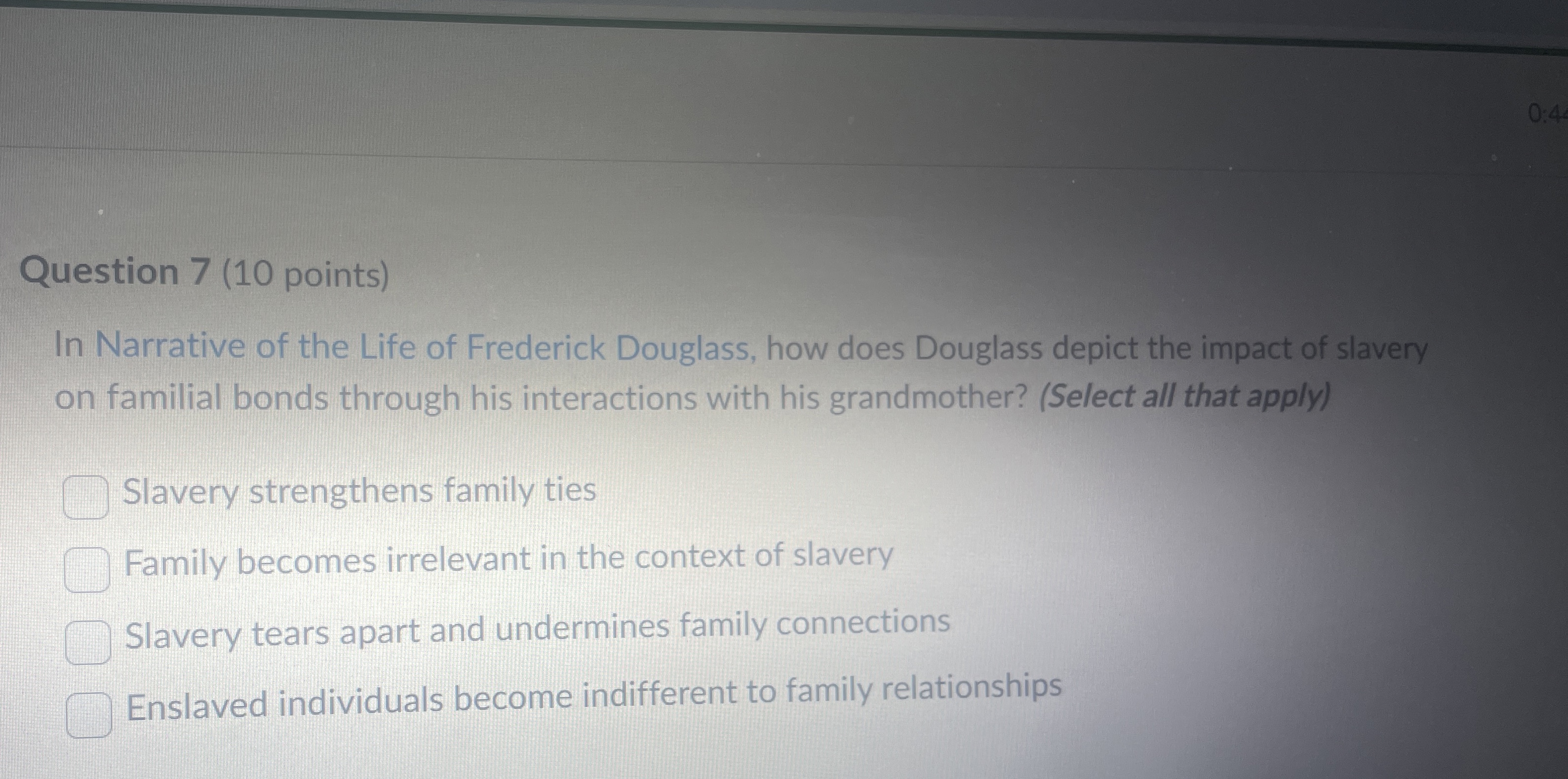Solved Question 7 (10 ﻿points)In Narrative of the Life of | Chegg.com