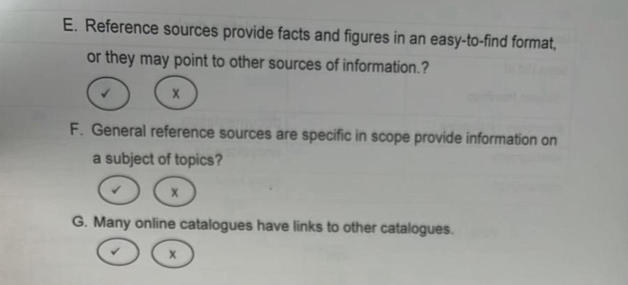 Solved E. ﻿Reference sources provide facts and figures in an | Chegg.com