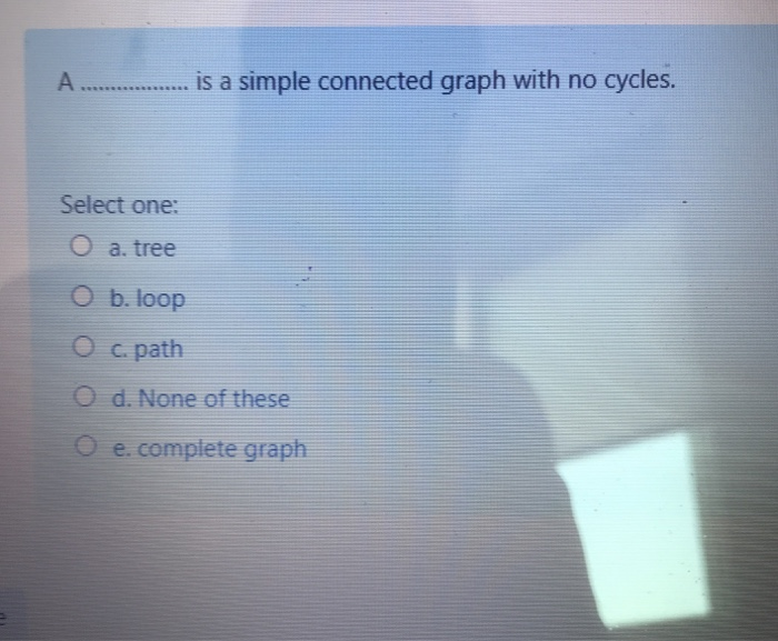 Solved A ................ is a simple connected graph with | Chegg.com