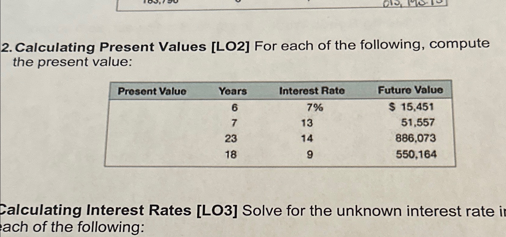 Solved Calculating Present Values [LO2] ﻿For each of the | Chegg.com