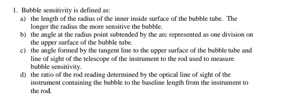 Solved Bubble sensitivity is defined as:a) ﻿the length of | Chegg.com