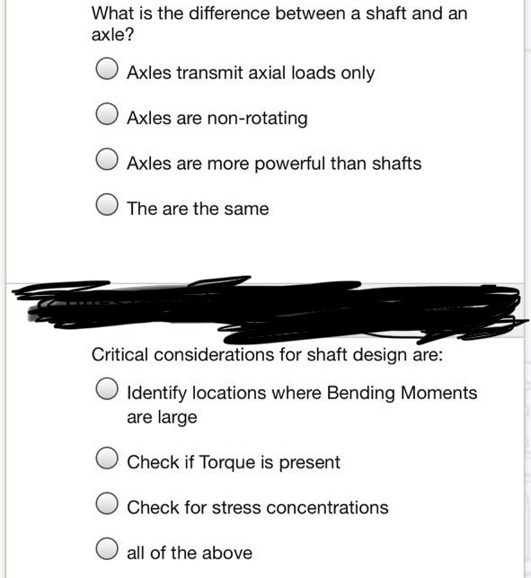 Solved What is the difference between a shaft and an axle? | Chegg.com