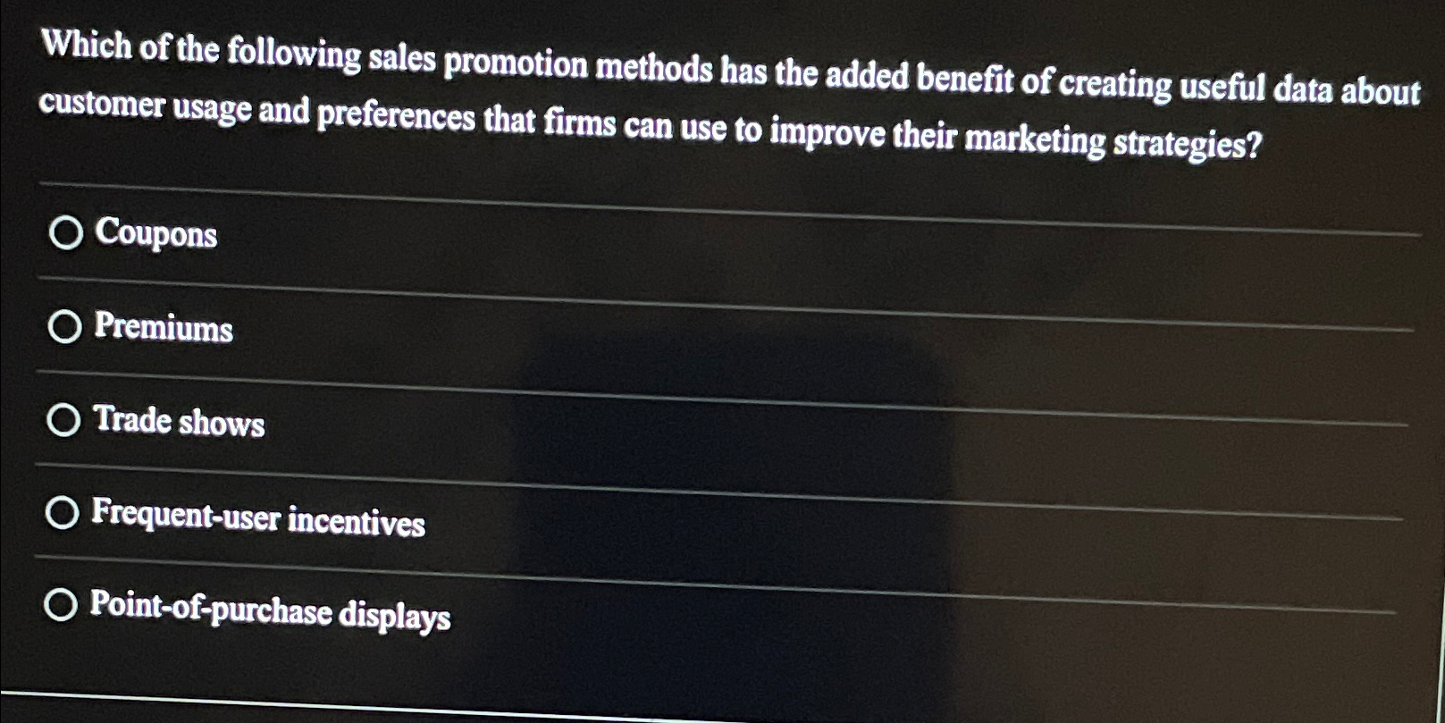 Solved Which of the following sales promotion methods has | Chegg.com