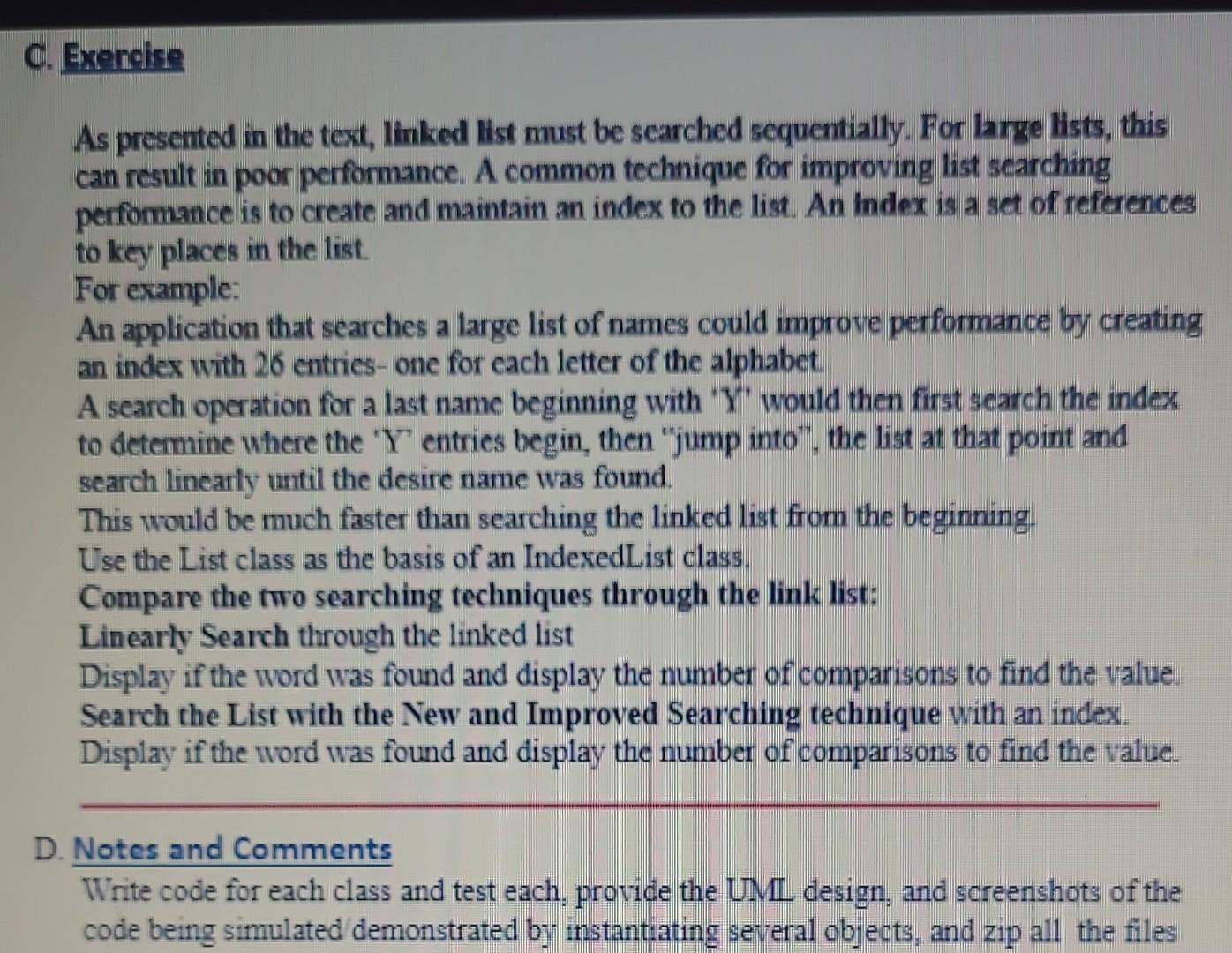 Solved As presented in the text, linked list must be | Chegg.com