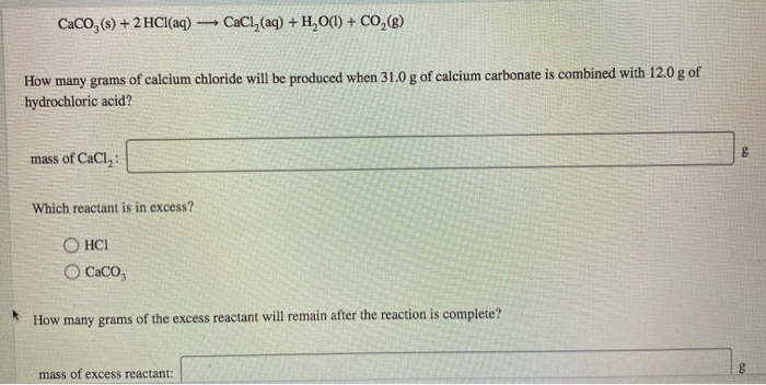 Solved CaCl,(aq) + H2O) + CO2(g) CaCO3(s)+2 HCl(aq) - How | Chegg.com