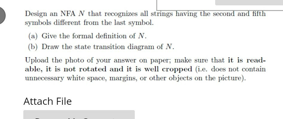 Solved Design an NFA N that recognizes all strings having | Chegg.com