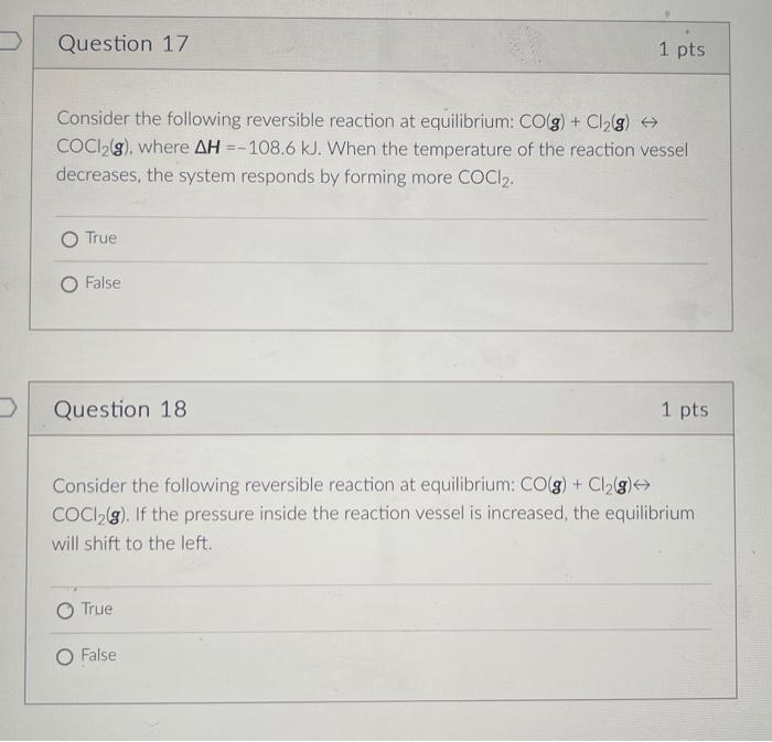 Solved Question 17 1 pts Consider the following reversible | Chegg.com