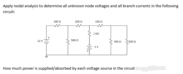 Solved Apply nodal analysis to determine all unknown node | Chegg.com