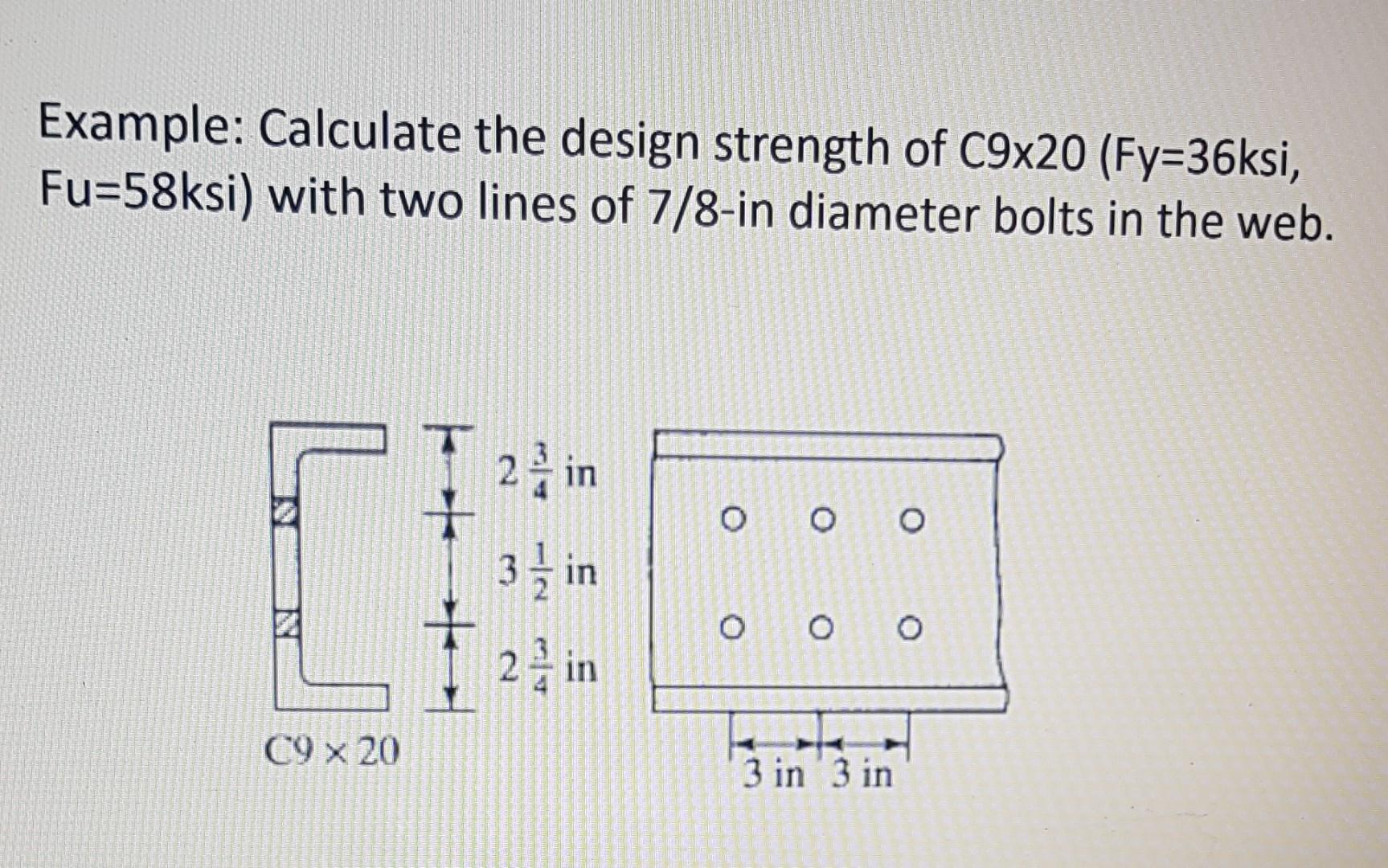 Solved Example: Calculate the design strength of C9x20 | Chegg.com