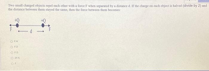 Solved Two small charged objects repel each other with a | Chegg.com