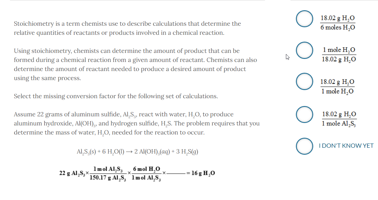 Solved Stoichiometry is a term chemists use to describe | Chegg.com