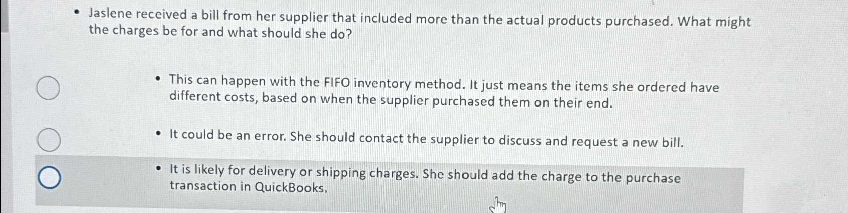 Solved Jaslene received a bill from her supplier that | Chegg.com