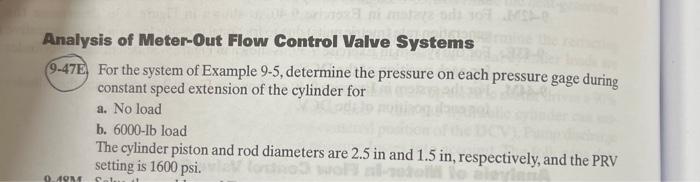 Solved Analysis of Meter-Out Flow Control Valve Systems | Chegg.com