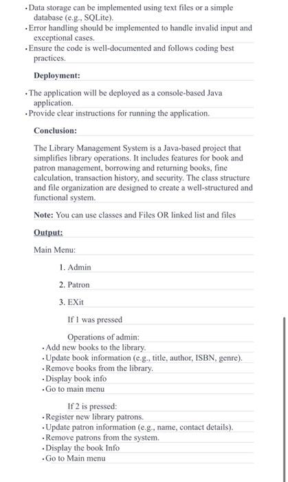 Solved Project Specification Please note the following about | Chegg.com