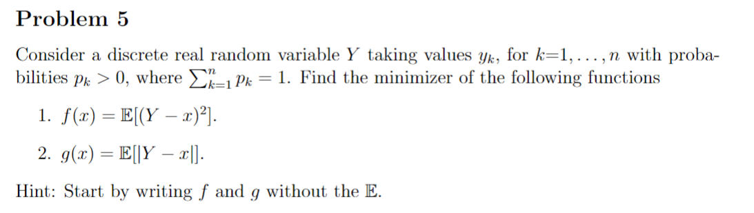 Solved Problem 5consider A Discrete Real Random Variable Y 6320