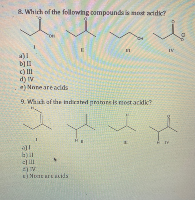Solved 20. Which of the following compounds is most basic? | Chegg.com
