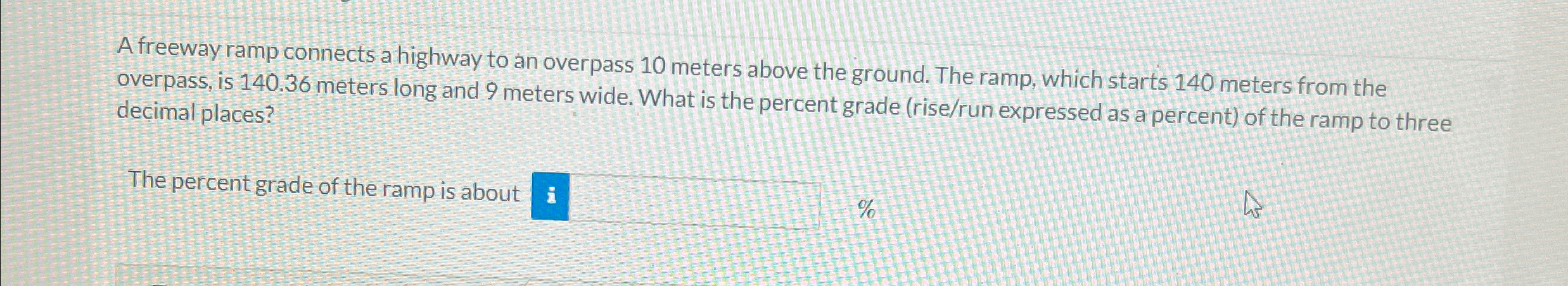 Solved A freeway ramp connects a highway to an overpass 10 | Chegg.com