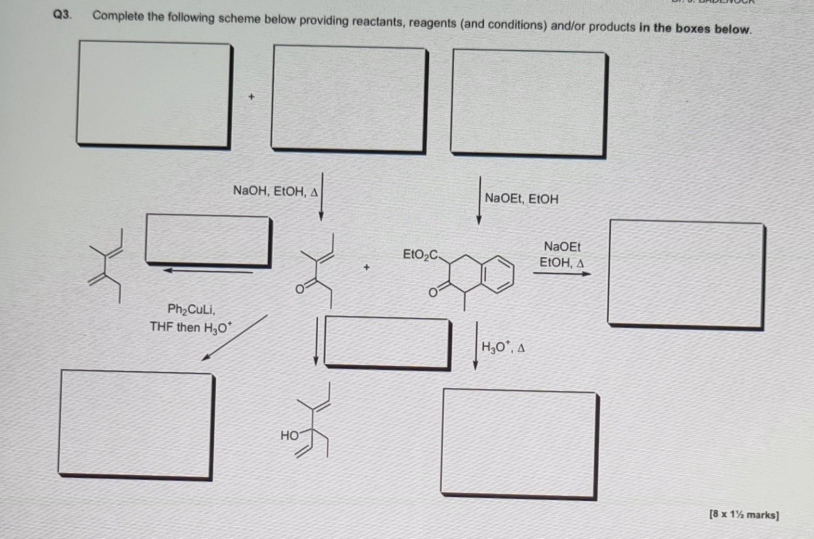 Solved Q3. Complete the following scheme below providing | Chegg.com