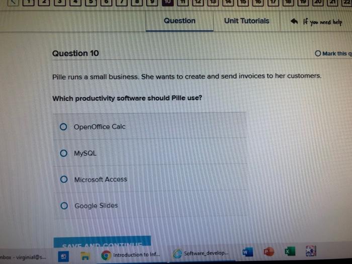 Solved Question Unit Tutorials If You Need Help Question 9 O