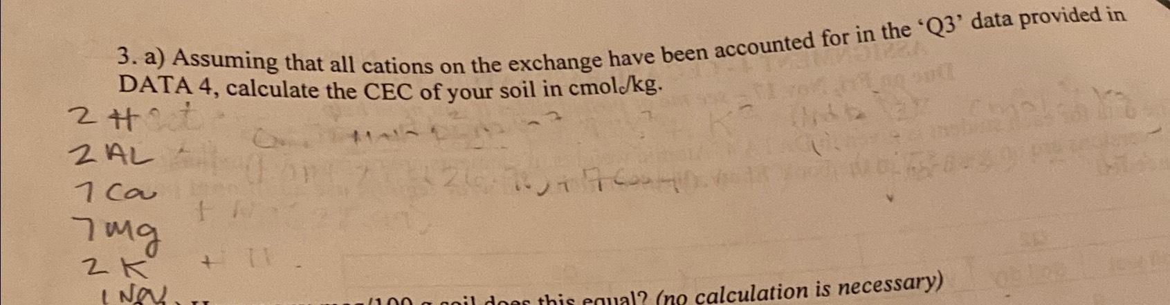 Solved a) ﻿Assuming that all cations on the exchange have | Chegg.com