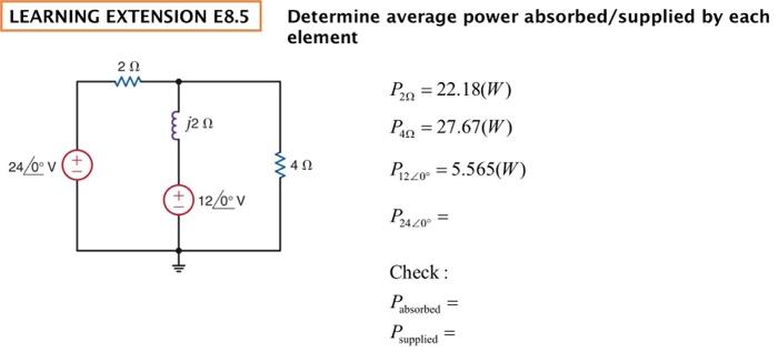 Solved LEARNING EXTENSION E8.5 Determine average power | Chegg.com Solved LEARNING EXTENSION E8.5 Determine average power | Chegg.com
