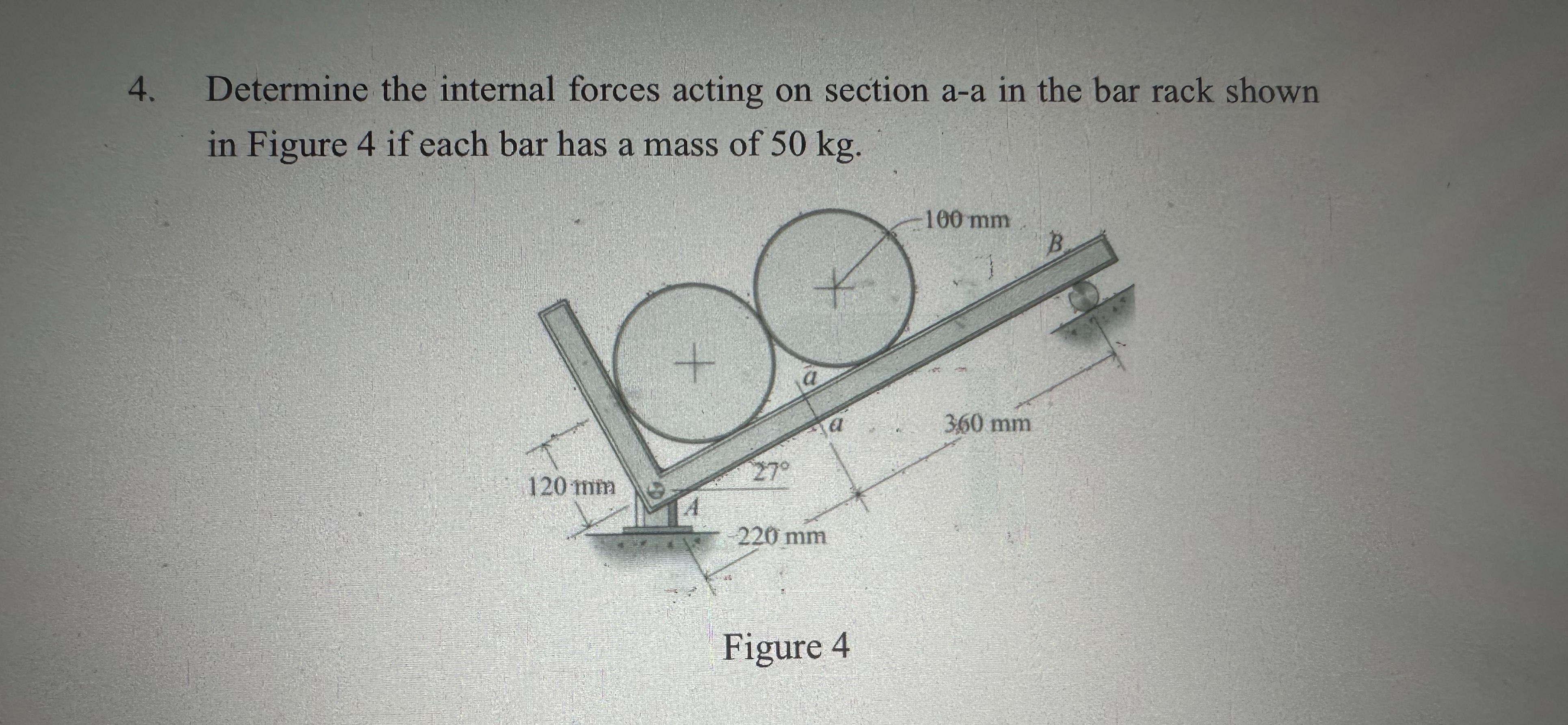 Determine the internal forces acting on section a-a | Chegg.com
