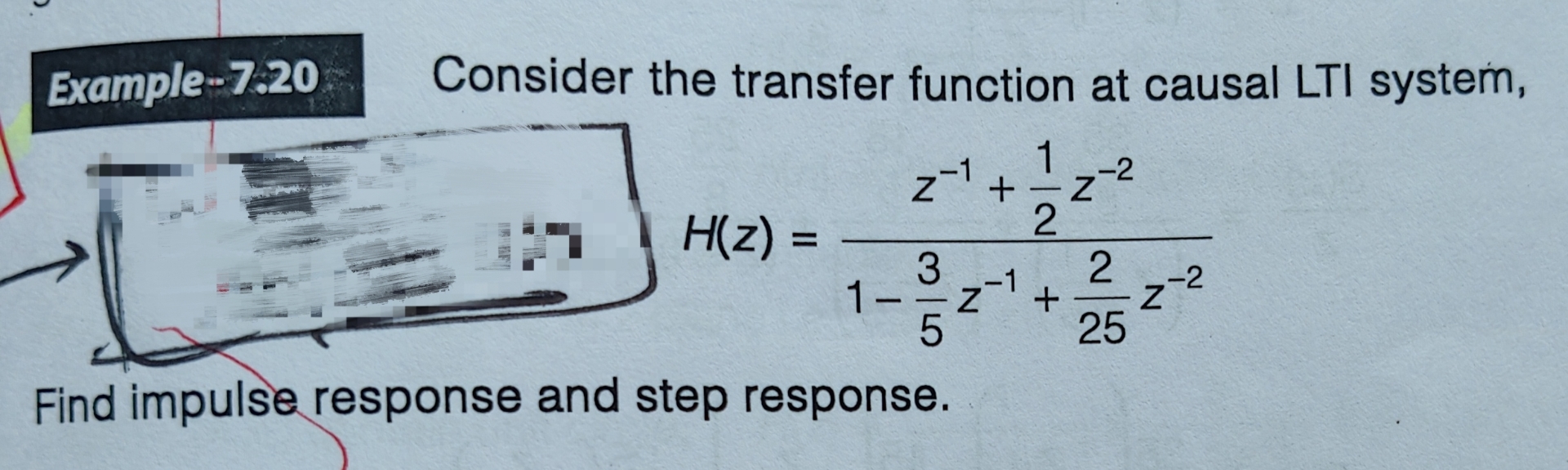 Solved Example-7.20Consider the transfer function at causal | Chegg.com