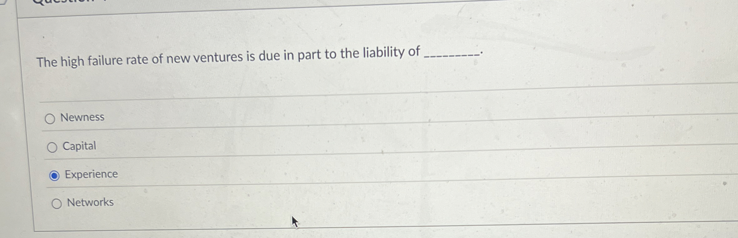 Solved The high failure rate of new ventures is due in part | Chegg.com