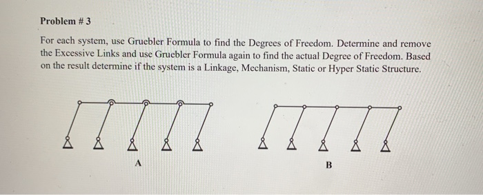 Solved Problem #3 For each system, use Gruebler Formula to | Chegg.com
