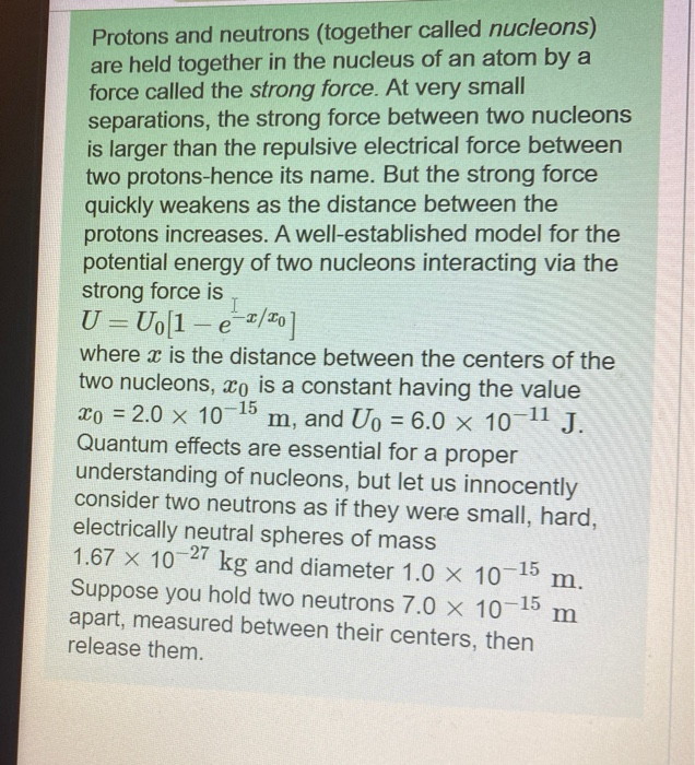 Solved Protons and neutrons (together called nucleons) are | Chegg.com