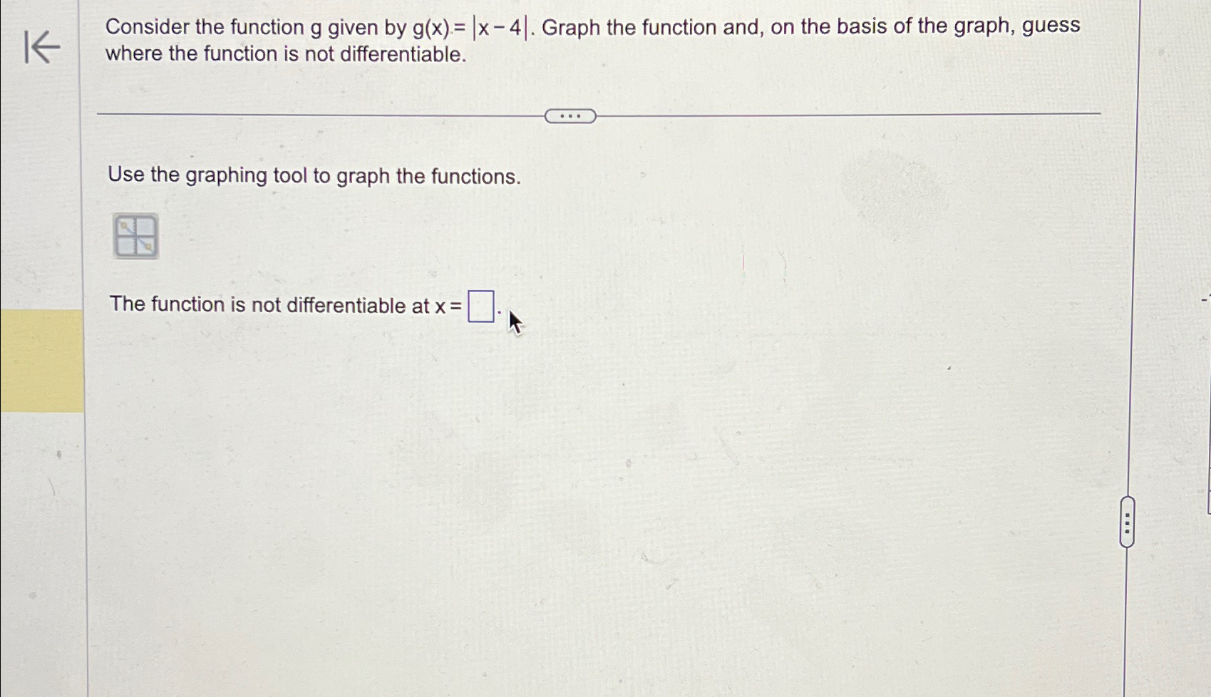 Solved Consider the function g ﻿given by g(x)=|x-4|. ﻿Graph | Chegg.com