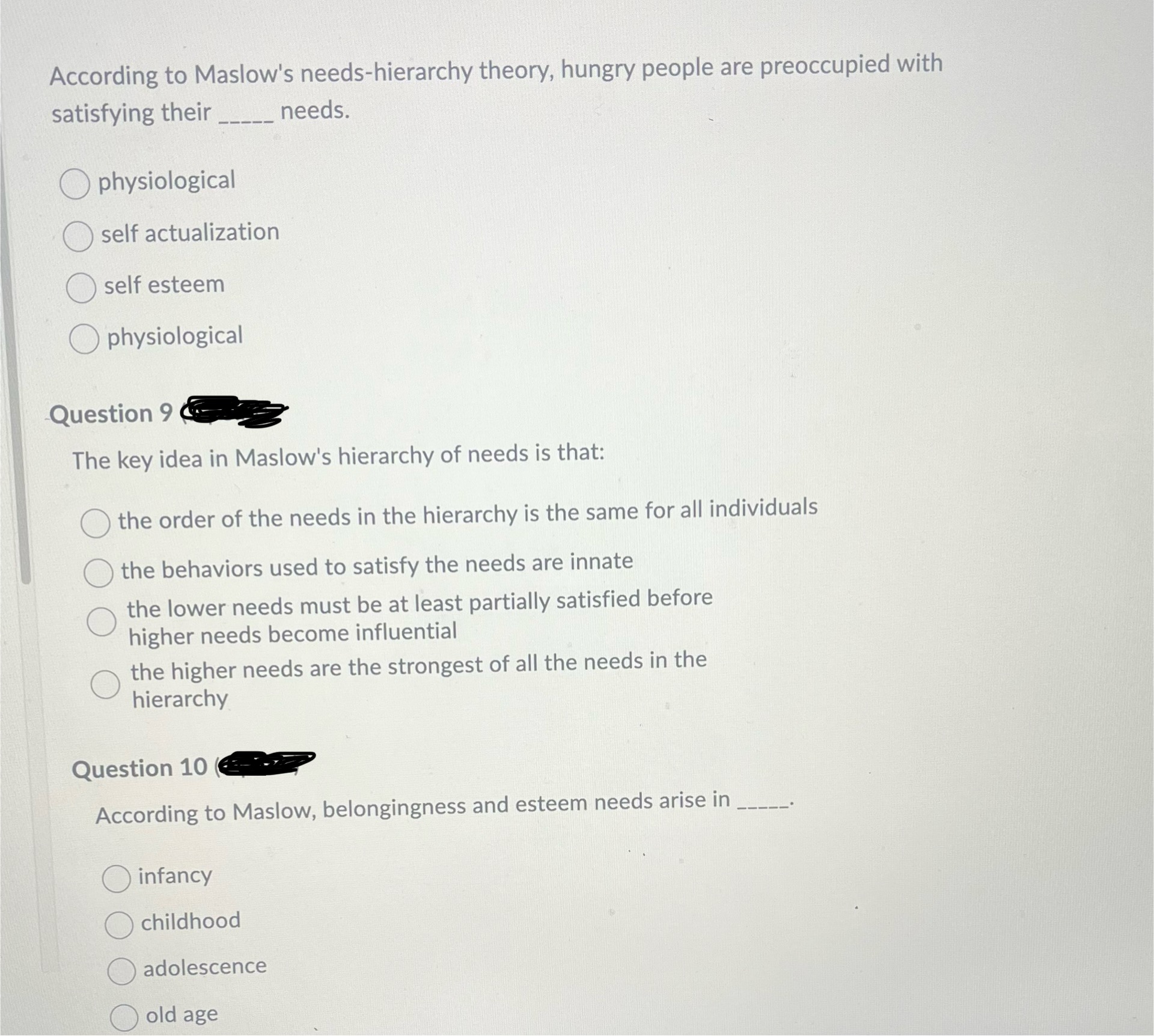 Solved According to Maslow's needs-hierarchy theory, hungry | Chegg.com