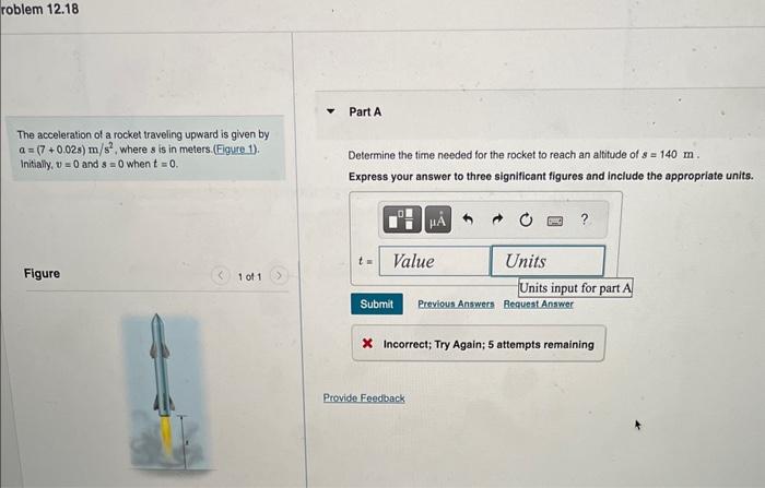 Solved The acceleration of a rocket traveling upward is | Chegg.com