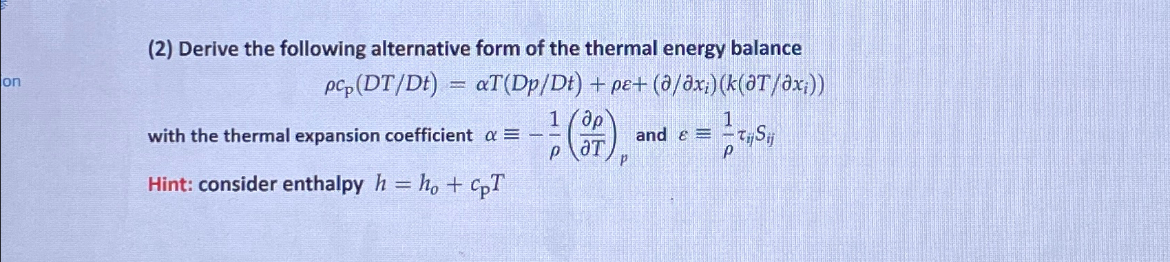 Solved (2) ﻿Derive the following alternative form of the | Chegg.com