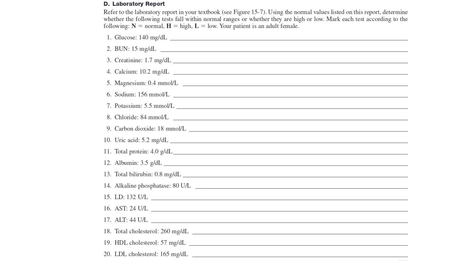 Solved D. ﻿Laboratory ReportRefer to the laboratory report | Chegg.com