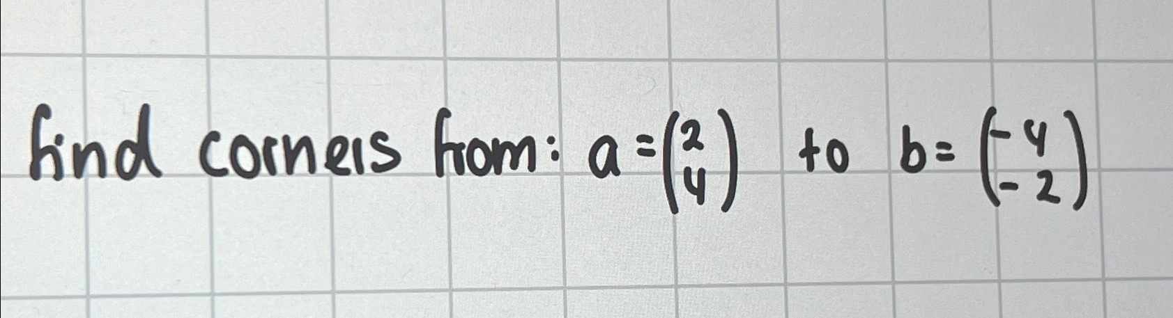 Solved find corners from: a=([2],[4]) ﻿to b=([-4],[-2]) | Chegg.com