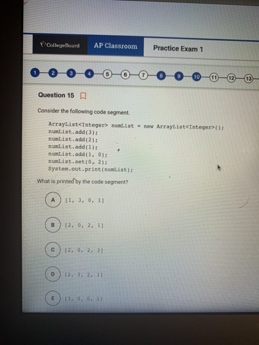 Solved College Board AP Classroom Practice Exam 1 Question | Chegg.com
