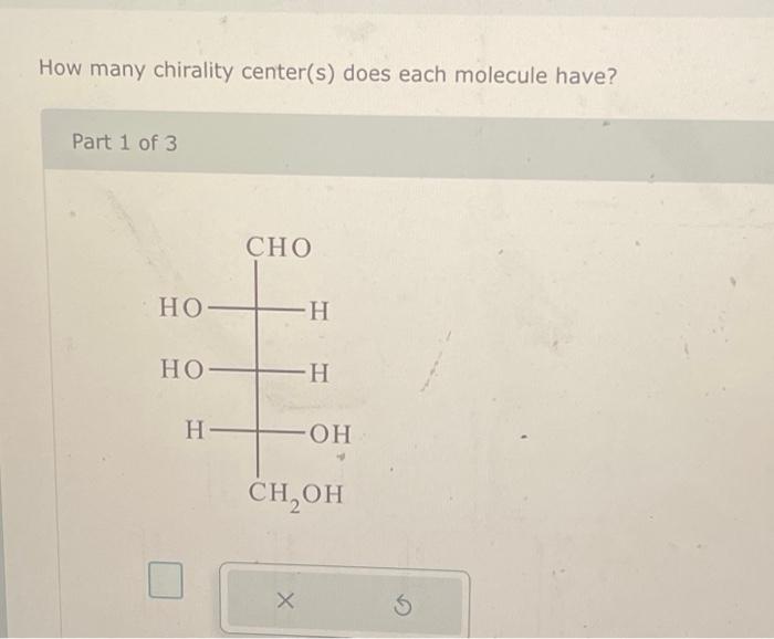 Solved How many chirality center(s) does each molecule | Chegg.com
