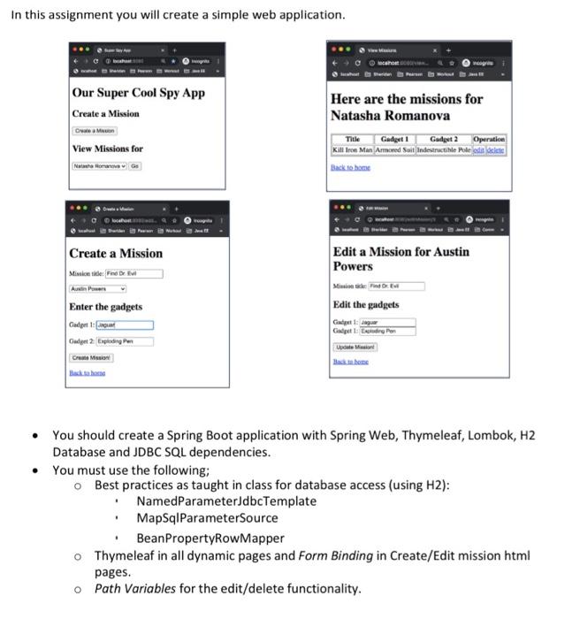 Solved please give the code and the HTML pages codes with | Chegg.com