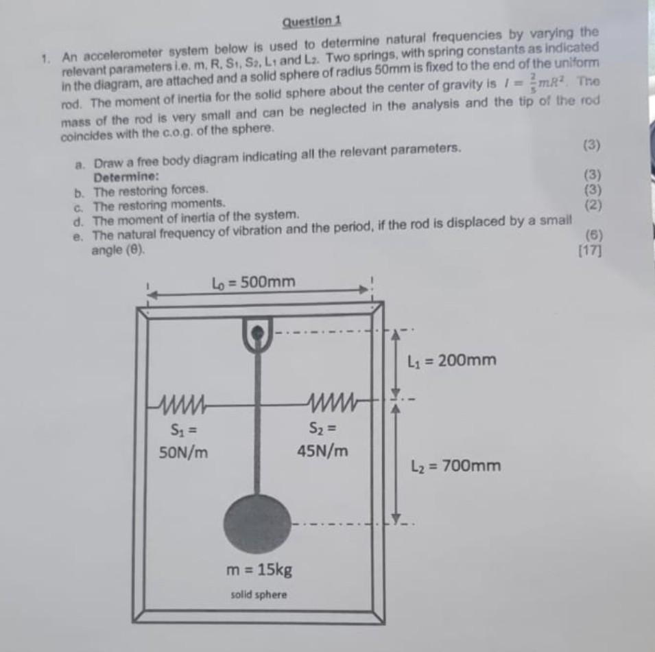 Solved Question 1 1. An accelerometer system below is used | Chegg.com