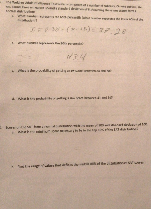 Solved 1. The Welcher Adult Intelligence Test Scale is | Chegg.com