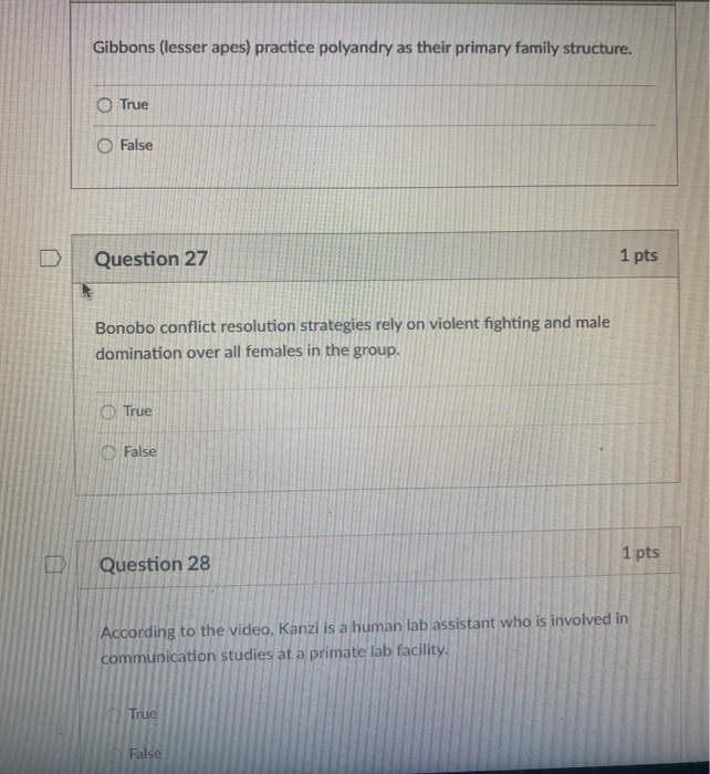 Solved Gibbons (lesser apes) practice polyandry as their | Chegg.com