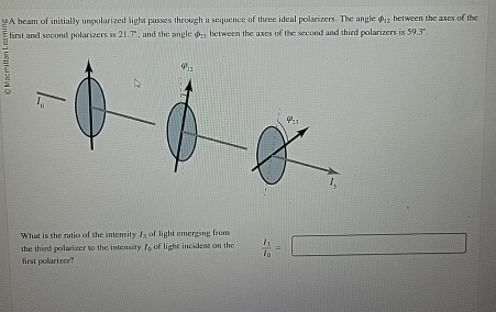 Solved En beam of initially unpolarized light passes throwgh | Chegg.com